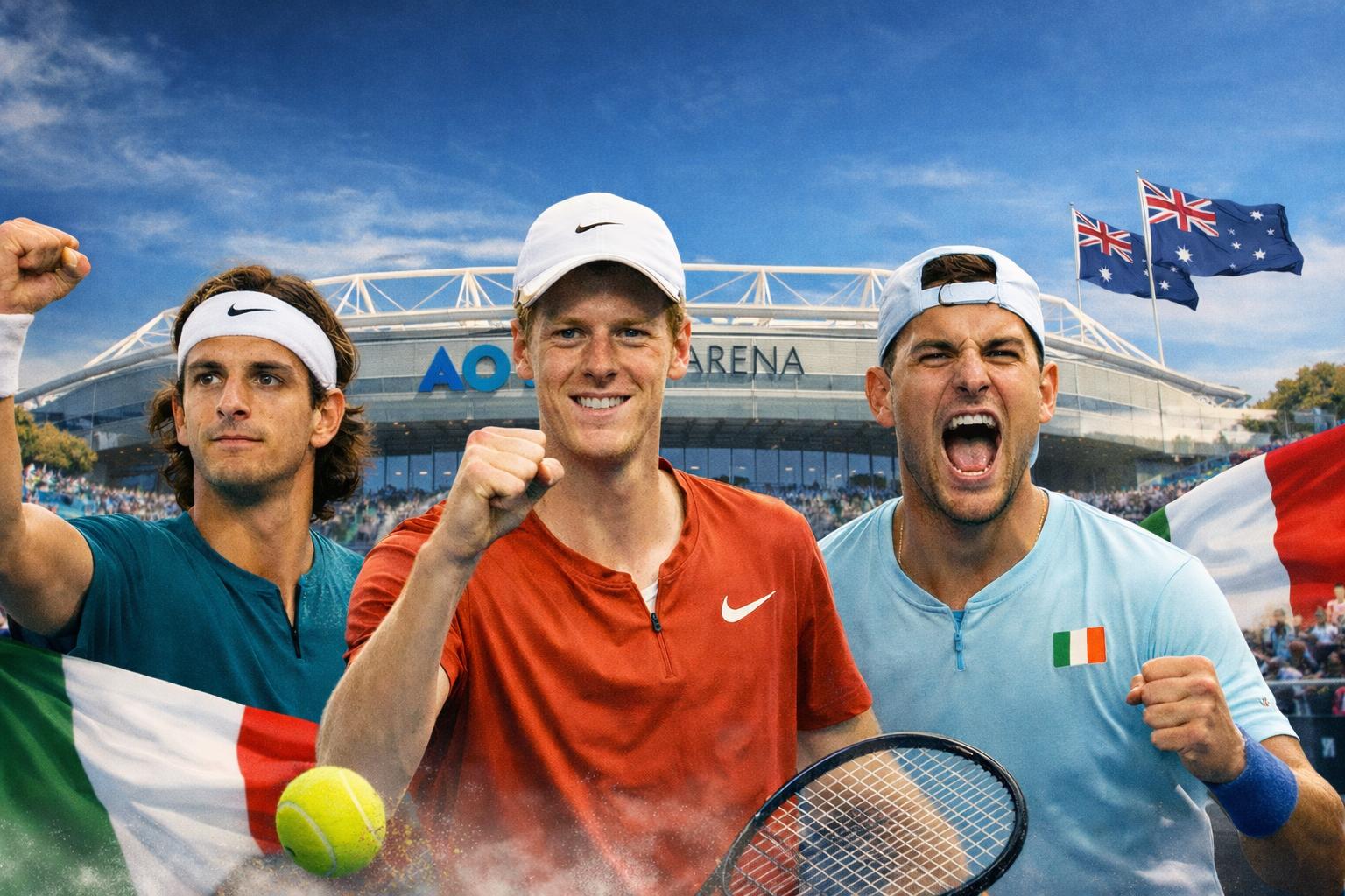 Per la prima volta tre italiani agli ottavi degli Australian Open